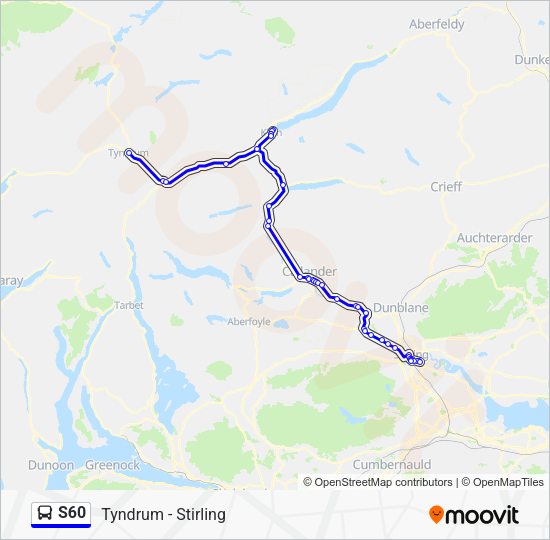 S60 Route: Schedules, Stops & Maps - Tyndrum (Updated)