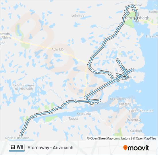 W8 Route: Schedules, Stops & Maps - Arivruaich (Updated)