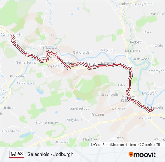 68 Route: Schedules, Stops & Maps - St Boswells (Updated)