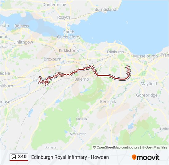 X40 Route: Schedules, Stops & Maps - Edinburgh Royal Infirmary (Updated)