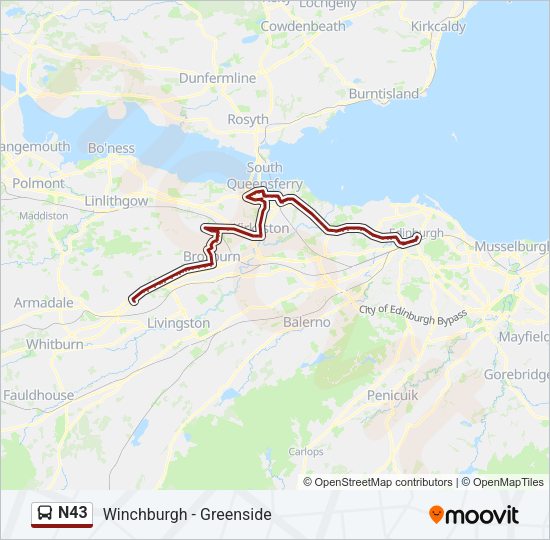 n43 Route: Schedules, Stops & Maps - Deans (Updated)