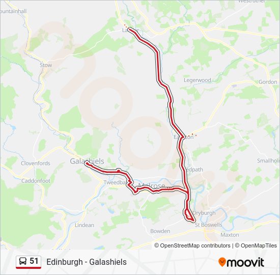 51 Route: Schedules, Stops & Maps - Galashiels (Updated)