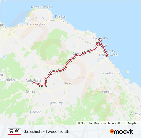 60 Route: Schedules, Stops & Maps - Berwick-Upon-Tweed (Updated)