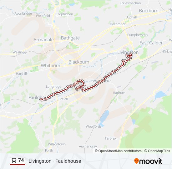 74 Route: Schedules, Stops & Maps - Fauldhouse (Updated)