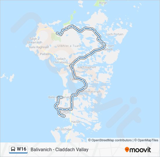 W16 Route: Schedules, Stops & Maps - Balivanich (Updated)