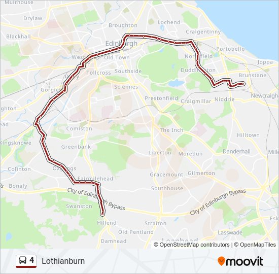 4 Route: Schedules, Stops & Maps - Lothianburn (Updated)