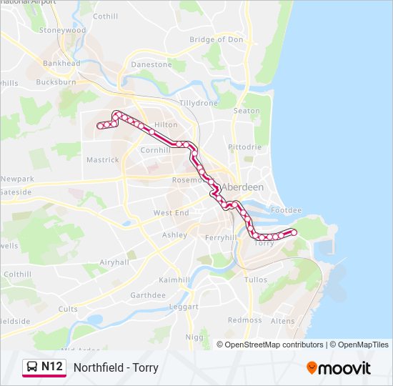 n12 Route: Schedules, Stops & Maps - Torry (Updated)