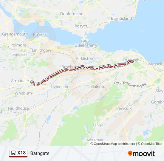 X18 Route: Schedules, Stops & Maps - Bathgate (Updated)