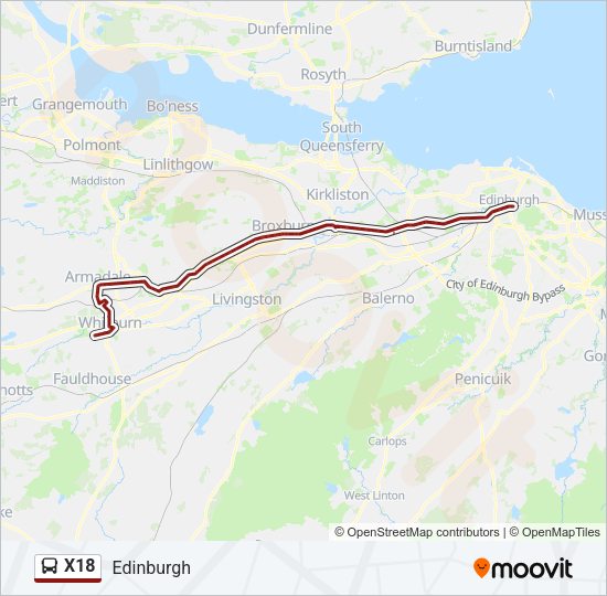 X18 Route: Schedules, Stops & Maps - Edinburgh (Updated)