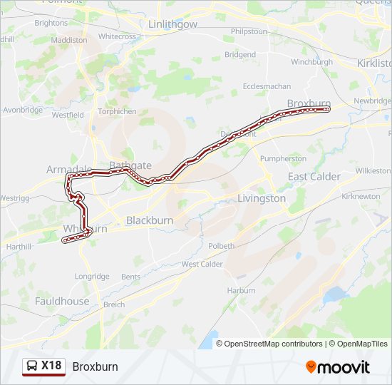 X18 Route: Schedules, Stops & Maps - Broxburn (Updated)