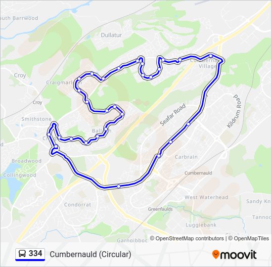 334 Route: Schedules, Stops & Maps - Cumbernauld (Updated)