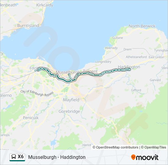 X6 Route: Schedules, Stops & Maps - Haddington (Updated)