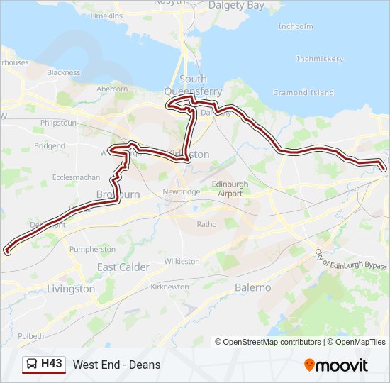 H43 Route: Schedules, Stops & Maps - Deans (Updated)
