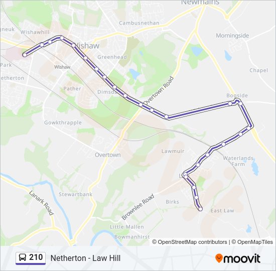210 Route: Schedules, Stops & Maps - Law Hill (Updated)