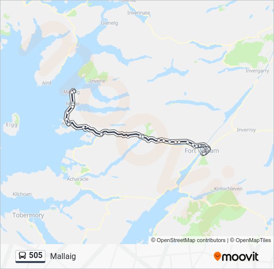 505 Route: Schedules, Stops & Maps - Mallaig (Updated)