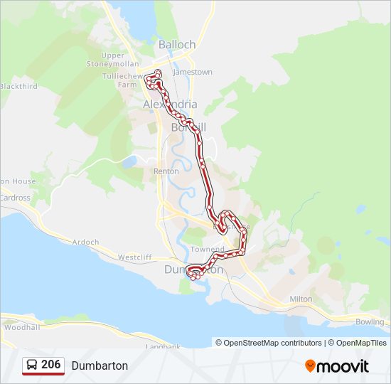 206 Route: Schedules, Stops & Maps - Dumbarton (Updated)