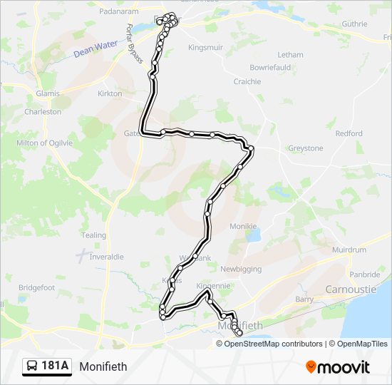 181A Route: Schedules, Stops & Maps - Monifieth (Updated)