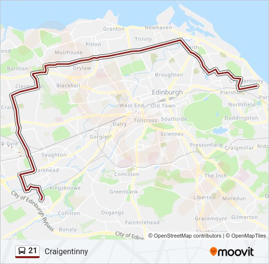 21 Route: Schedules, Stops & Maps - Craigentinny (Updated)