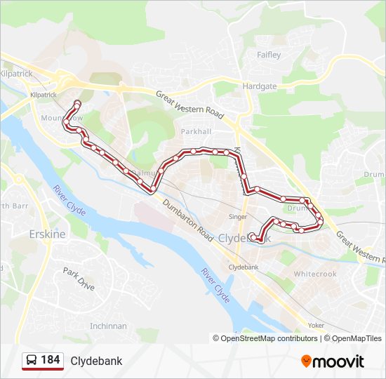 184 Route: Schedules, Stops & Maps - Clydebank (Updated)