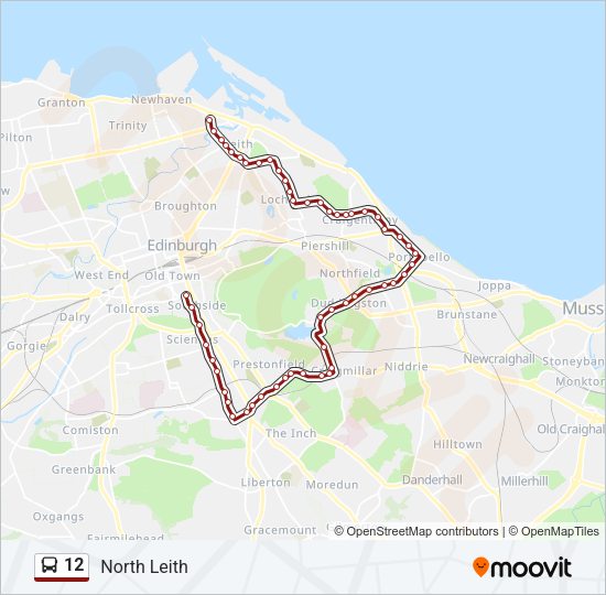 12 Route: Schedules, Stops & Maps - North Leith (Updated)