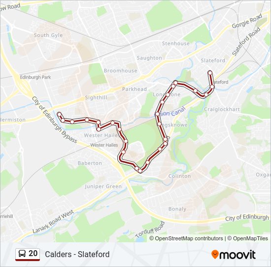 20 Route: Schedules, Stops & Maps - Slateford (Updated)