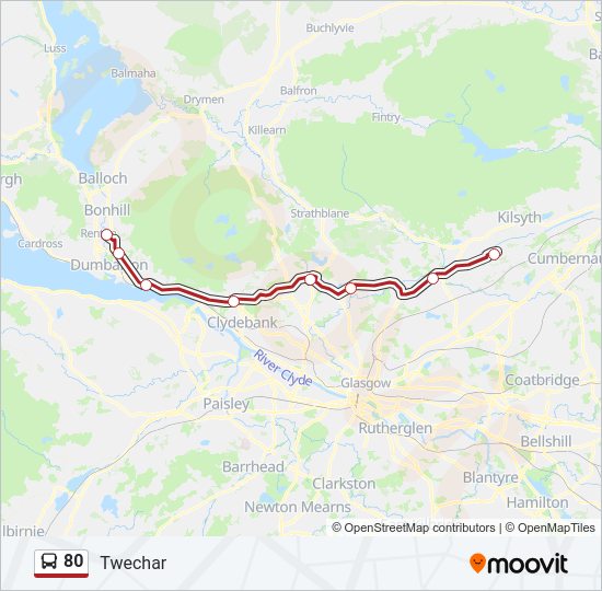 80 Route: Schedules, Stops & Maps - Twechar (Updated)
