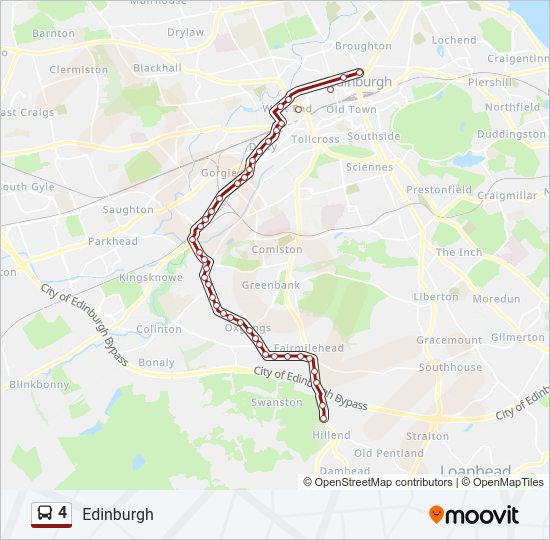 4 Route: Schedules, Stops & Maps - Edinburgh (Updated)