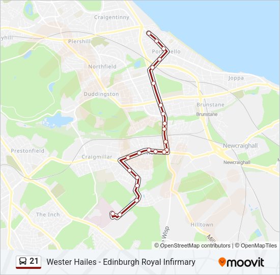 21 Route: Schedules, Stops & Maps - Portobello (Updated)