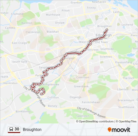 30 Route: Schedules, Stops & Maps - Broughton (Updated)