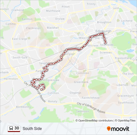 30 Route: Schedules, Stops & Maps - South Side (Updated)