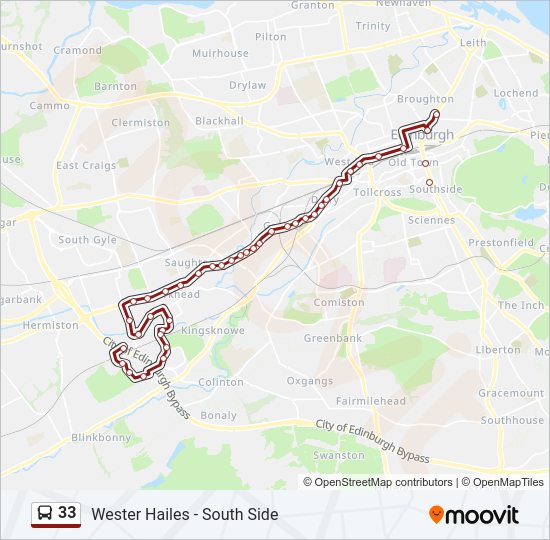 33 Route: Schedules, Stops & Maps - Wester Hailes (Updated)