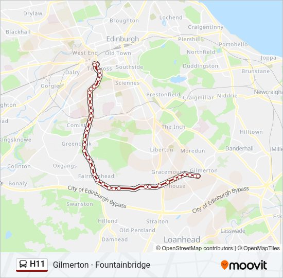 H11 Route: Schedules, Stops & Maps - Fountainbridge (Updated)