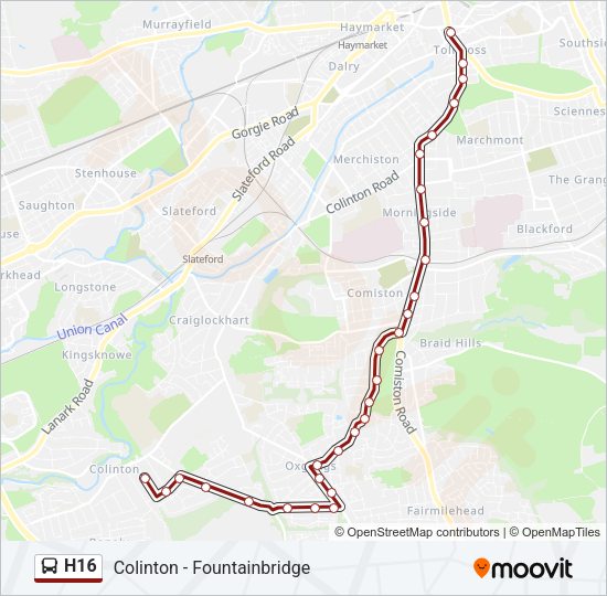H16 Route: Schedules, Stops & Maps - Colinton (Updated)