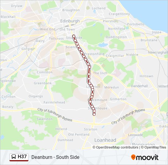 h37 Route: Schedules, Stops & Maps - Burdiehouse (Updated)