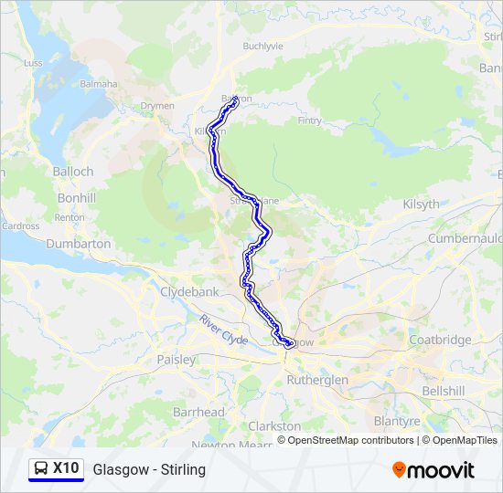 X10 Route: Schedules, Stops & Maps - Balfron (Updated)