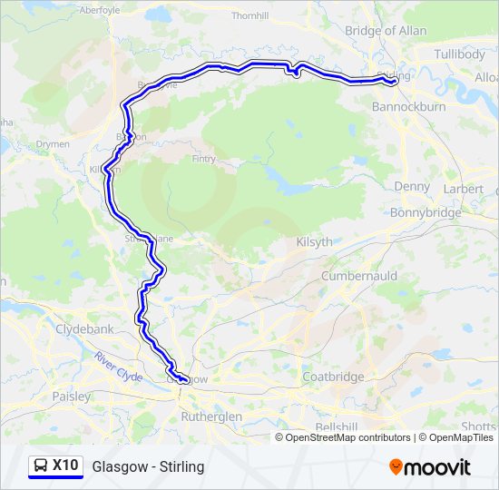 x10 Route: Schedules, Stops & Maps - Glasgow (Updated)