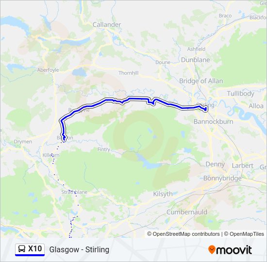 X10 Route: Schedules, Stops & Maps - Stirling (Updated)