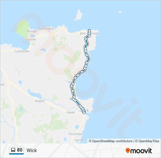 80 Route: Schedules, Stops & Maps - Wick (Updated)