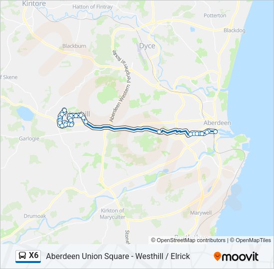X6 Route: Schedules, Stops & Maps - Aberdeen (Updated)
