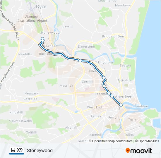x9 Route: Schedules, Stops & Maps - Stoneywood (Updated)