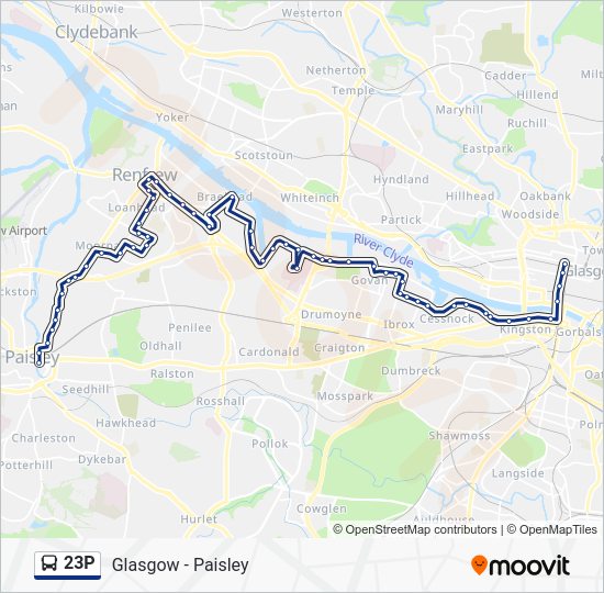 23p Route: Schedules, Stops & Maps - Glasgow (Updated)
