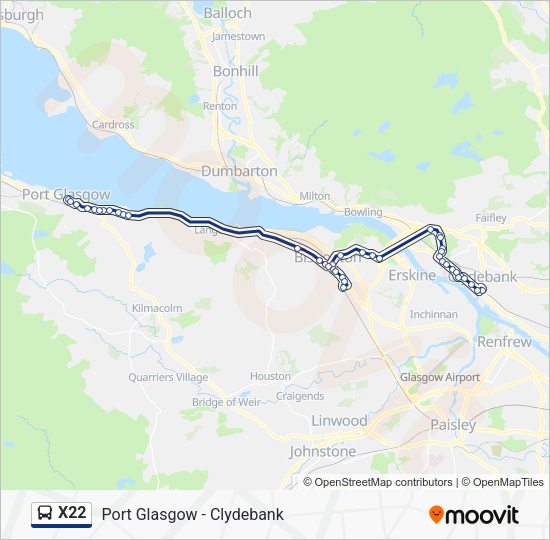 x22 Route: Schedules, Stops & Maps - Port Glasgow (Updated)