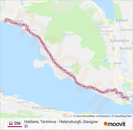 206 Route: Schedules, Stops & Maps - Dumbarton (Updated)