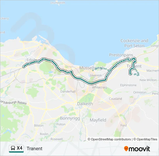 X4 Route: Schedules, Stops & Maps - Tranent (Updated)