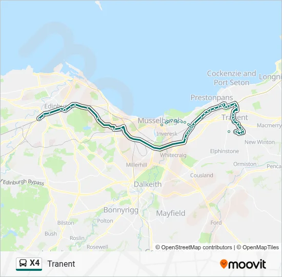 X4 Route: Schedules, Stops & Maps - Tranent (Updated)