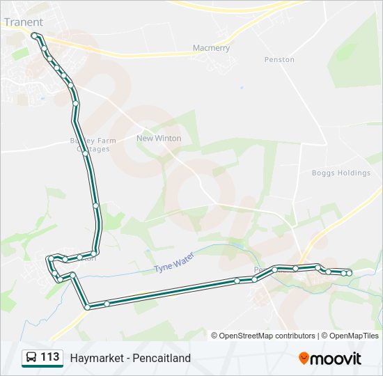 113 Route: Schedules, Stops & Maps - Tranent (Updated)