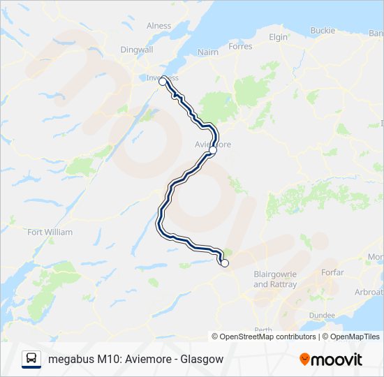 MEGABUS M10 Route: Schedules, Stops & Maps - Inverness (Updated)