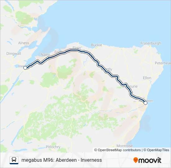 MEGABUS M96 Route: Schedules, Stops & Maps - Aberdeen (Updated)