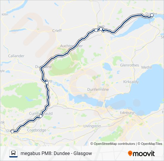 MEGABUS PM8 Route: Schedules, Stops & Maps - Dundee (Updated)