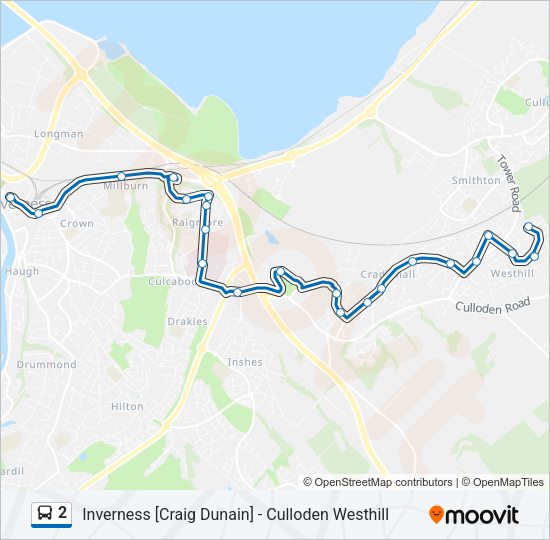 2 Route: Schedules, Stops & Maps - Inverness (Updated)
